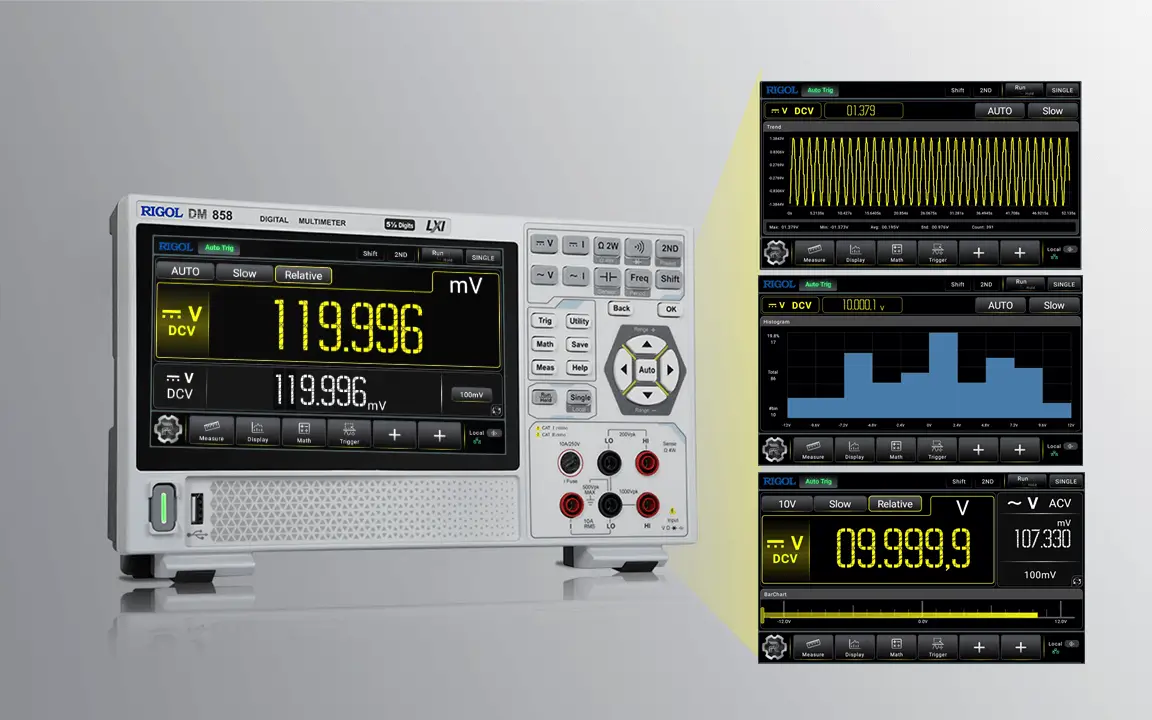 RIGOL DM858 5.5 digit 멀티미터 125rdgs/s 0.03% DCV 연간정확도 - 리골(RIGOL) 브랜드몰